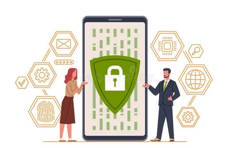 Mobile Data Protection Security App On Smartphone Screen Privacy