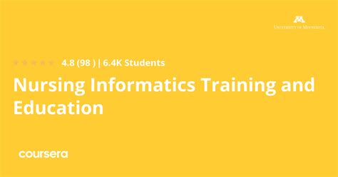 Nursing Informatics Training And Education Coursera