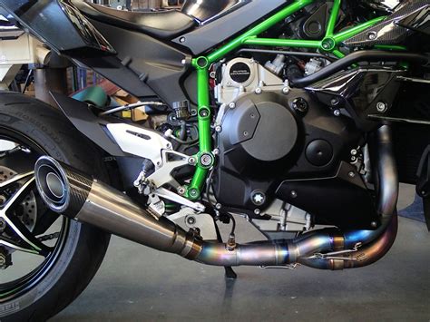 Kawasaki Ninja H2 And H2r Vandemon Brushed Titanium Exhaust And Carbon Tip