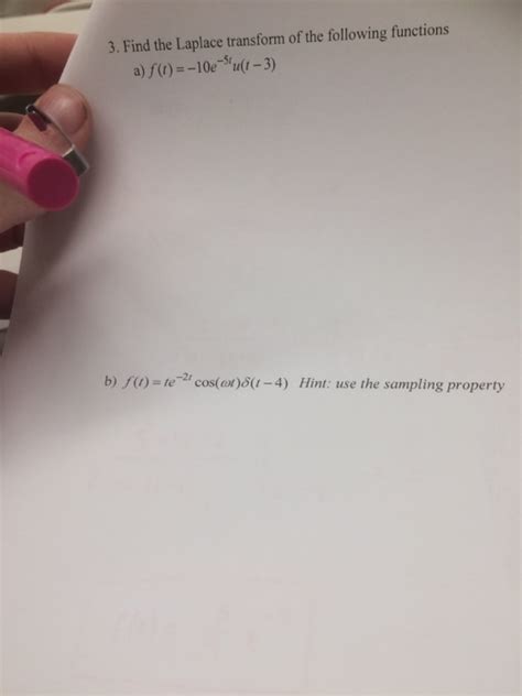 Solved Find The Laplace Transform Of The Following Functions