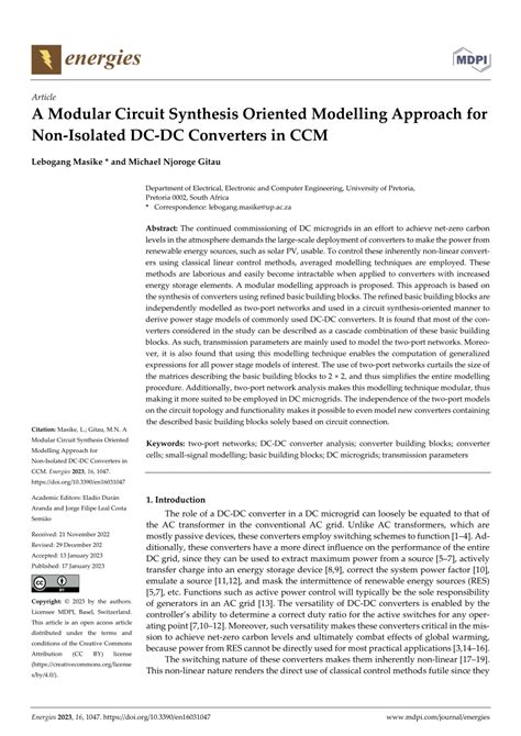 pdf a modular circuit synthesis oriented modelling approach for non