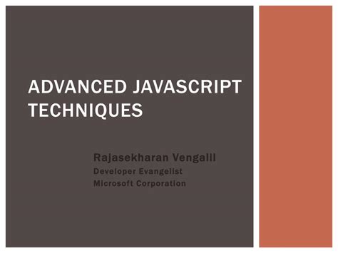 Ppt Advanced Javascript Techniques Powerpoint Presentation Free