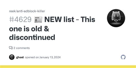 📰 New List This One Is Old And Discontinued · Issue 4629 · Reekanti Adblock Killer · Github