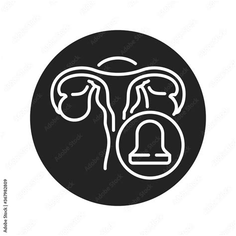 Image Vectorielle Stock Cervical Cap Black Glyph Icon Uterus And Contraceptive Method Birth