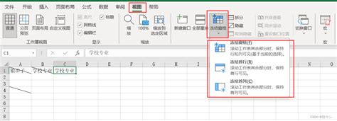 office办公软件之excel的使用（一） 冻结窗口快捷键 csdn博客