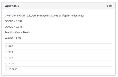 solved question 1given these values calculate the specific