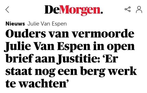 Opinie Omtrent Open Brief Van Ouders Van Julie Van Espen
