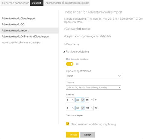 Opdatering Af Data I Power Bi Power Bi Microsoft Learn