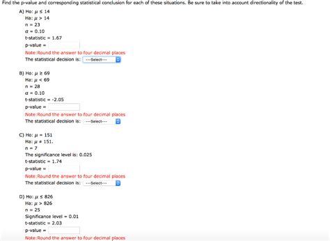 Solved Find The P Value And Corresponding Statistical Chegg
