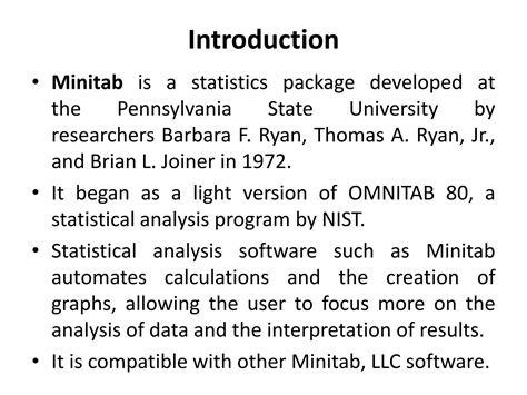 Minitab A Statistical Tool Pptx