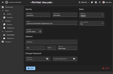 React Admin Application Theme