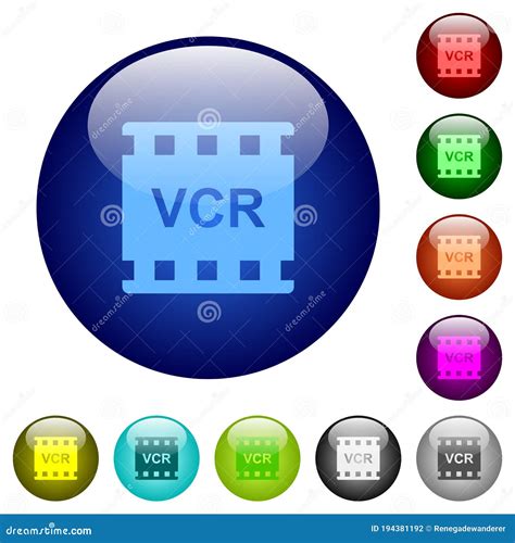 Vcr Movie Standard Color Glass Buttons Stock Vector Illustration Of Buttons Standards 194381192