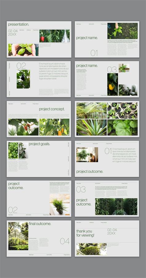 Minimalistic Green Presentation Layout Photo Ppt Template Design