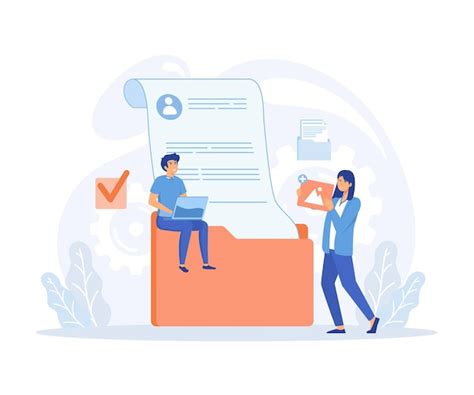 Premium Vector Storage And Indexing Of Information Concept Office Worker Adds File To Big