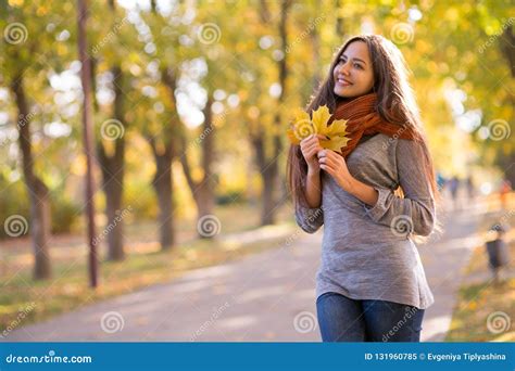 Beautiful Woman In The Autumn Park Stock Image Image Of October