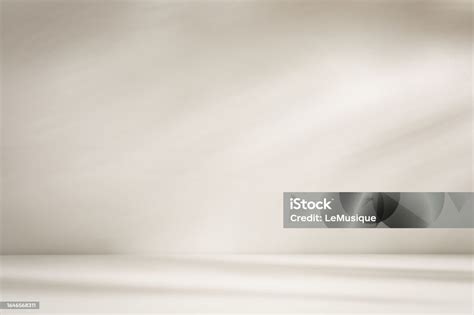 베이지색 바닥과 햇볕이 잘 드는 방의 벽 제품 프레젠테이션을 위한 배경으로 나뭇잎 그림자 0명에 대한 스톡 사진 및 기타 이미지 0명 가정의 방 갈색 Istock