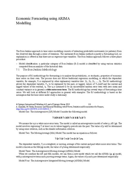 Economic Forecasting Using Arima Economic Forecasting Using Arima