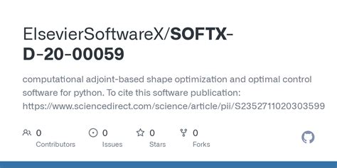 Github Elseviersoftwarexsoftx D 20 00059 Computational Adjoint Based Shape Optimization And
