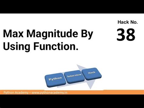 Max Magnitude By Using Function Youtube