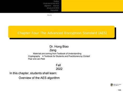 Aes Intro Advanced Encryption Standardpptx