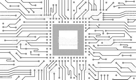 Electronics Board Circuit Board Electronic Hi Tech Pattern Vector Abstract Computer Chip Stock