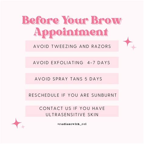Before Your Brow Appointment
