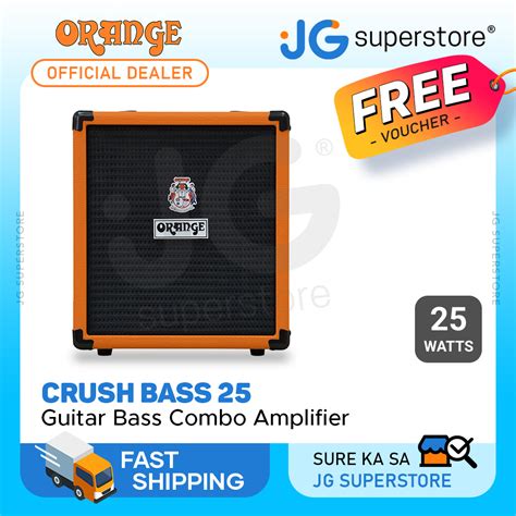 Orange Amps Crush Bass 25 50 Watt Combo Amplifier With Active 3 Band Eq Parametric Mid Control