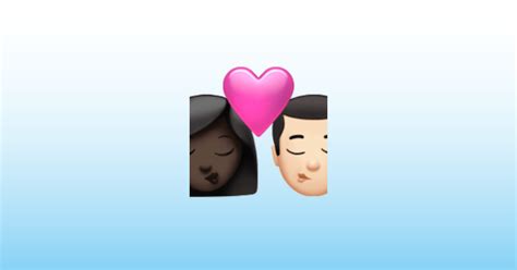 Kiss Woman Man Dark Skin Tone Light Skin Tone Emoji