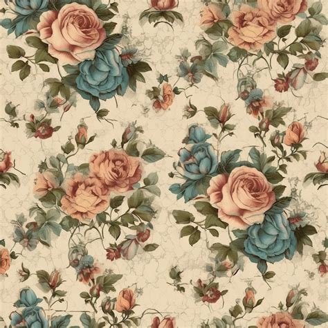 Premium Photo Vintage Floral Seamless Pattern Background Generative Ai