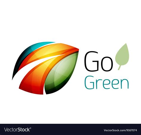 Colorful Leaf Logo Geometric Abstract Icon Vector Image