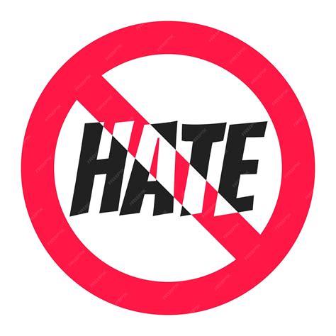 Premium Vector Stop Hate Round Circle Icon Sign Flat Style Design