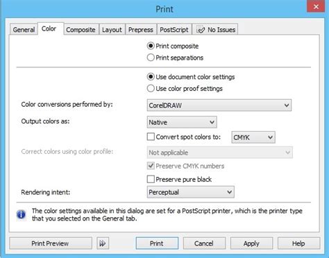 Colour Management And Postscript Printing Coreldraw Graphics Suite X6 Coreldraw Graphics Suite