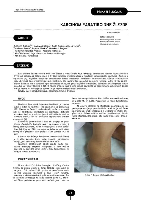 Pdf Cancer Of The Parathyroid Glands