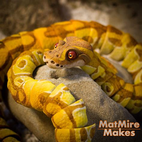 🐍 Ball Python Snake Articulated Toy Print In Place Body Snap Fit Head 🐍 Ball Python Snake Articulated Toy Print In Place Body Snap Fit Head