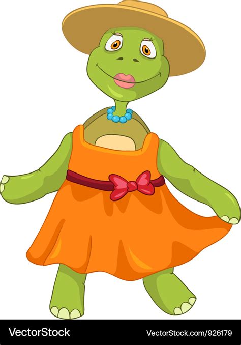 Dancing Turtle Wife Cartoon Royalty Free Vector Image
