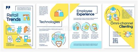 Retail Trends Blue And Yellow Brochure Template Stock Vector Illustration Of Report Layout