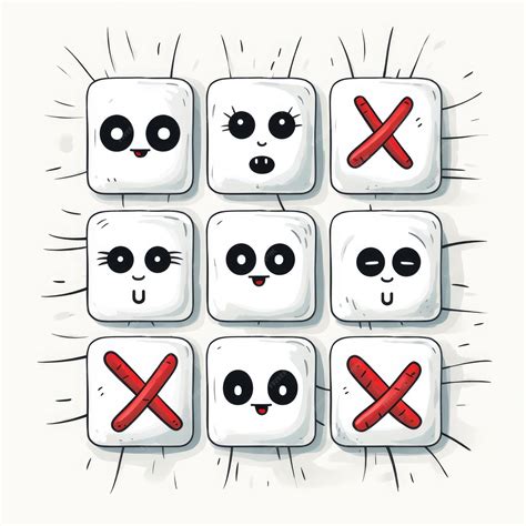 Premium Ai Image Playful Tic Tac Toe Delightful Cartoon Fun On A White Background