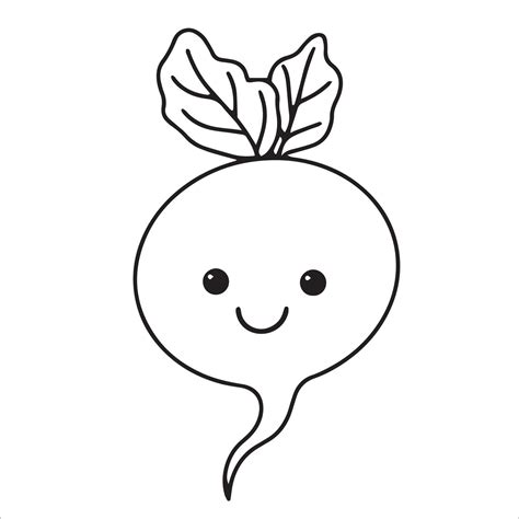Cute Vegetable Beetroot Kawaii Illustration In Doodle Style 56259559