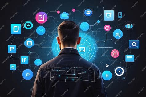 Html And Css Collage Concept Person Programming And Api Integration