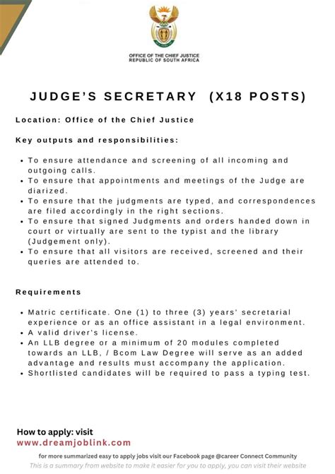 Find Sa Jobs On Linkedin 🔌new Judges Secretary X18 Posts Office
