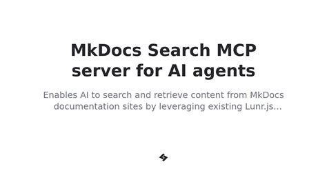 Mkdocs Search Mcp Server For Ai Agents