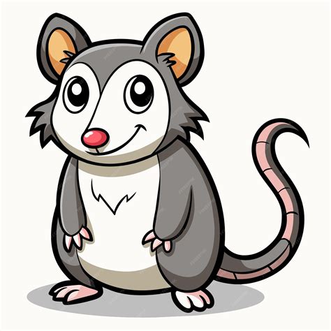 Premium Vector A Cartoon Mouse With A White Background And A Pink Tail