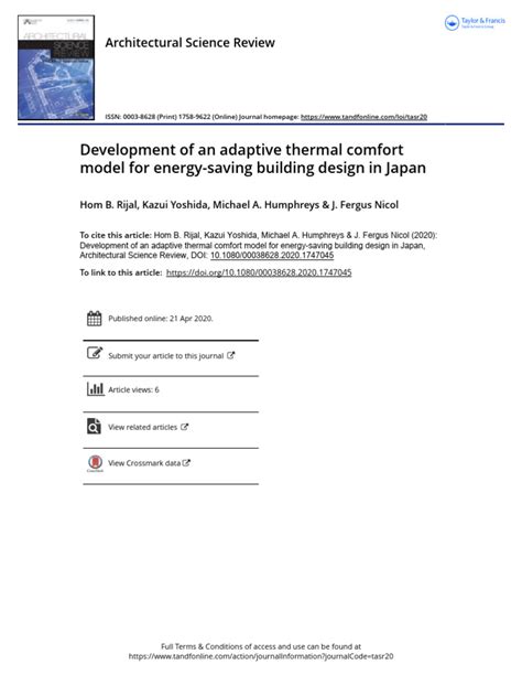 Development Of An Adaptive Thermal Comfort Model For Energy Saving Building Design In Japan