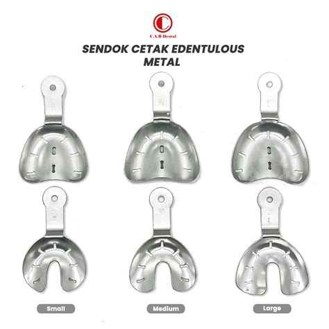 Jual Sendok Cetak Edentulous Metal Edentulus Full Rahang Tidak Bergigi