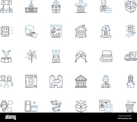 Social Spaces Line Icons Collection Community Connection Gatherings