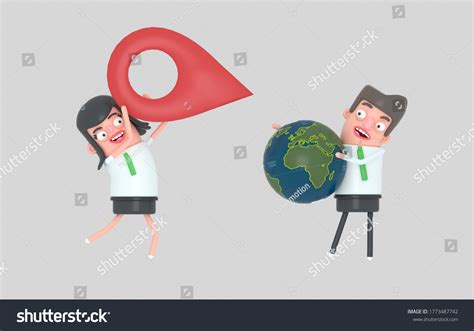 Girl Placing On Globe World Map ภาพประกอบสตอก 1773487742