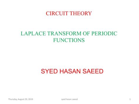 Laplace Transform Of Periodic Functions Pdf
