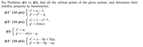 Solved For Problems 1 To 4 Find All The Critical Points Chegg Com