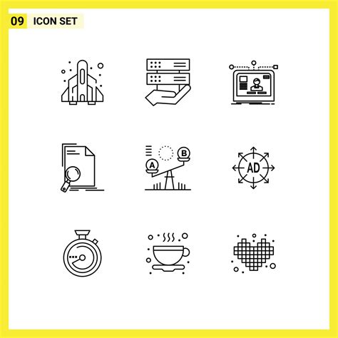 User Interface Pack Of 9 Basic Outlines Of Page File Interface Document Design Editable Vector