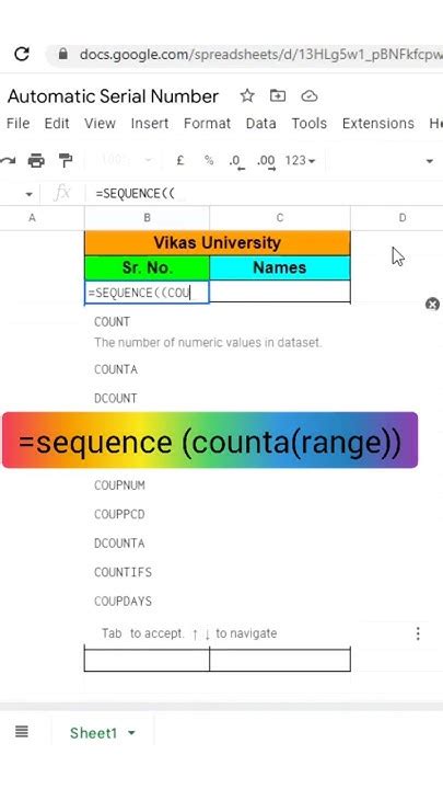 Generate Automatic Serial Number Simple Trick Shorts Excel Exceltips Exceltricks Youtube